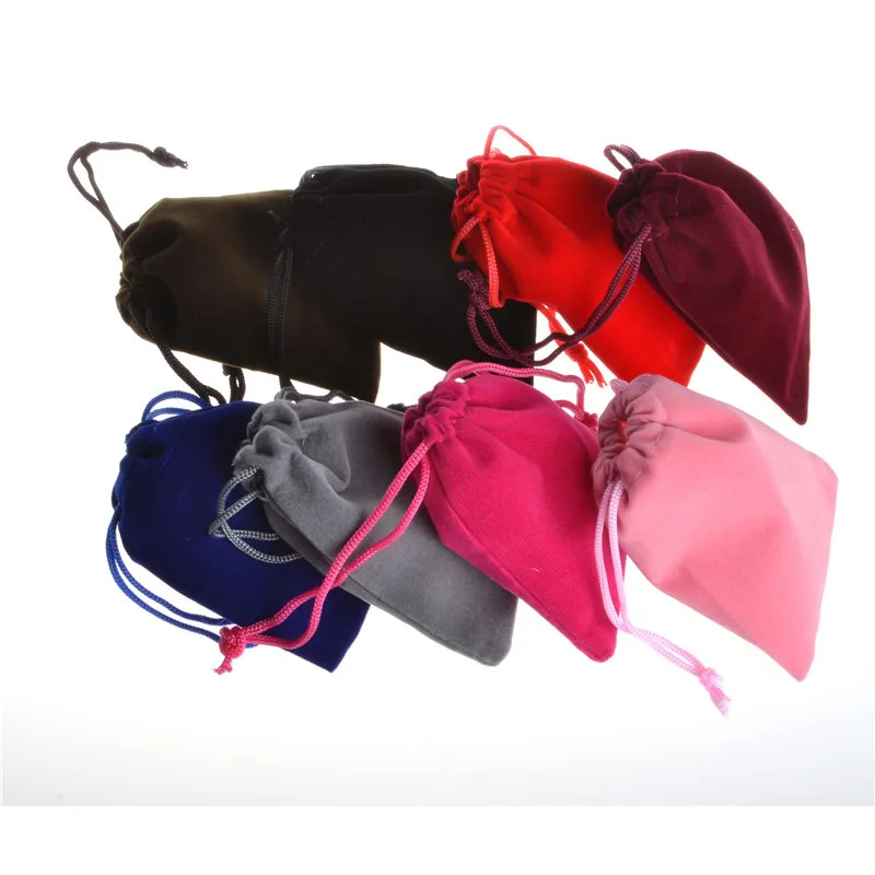 Red,Green,Blue,Purple,Yellow,Black,Brown,Atrovirens Color Velvet Pouch ...