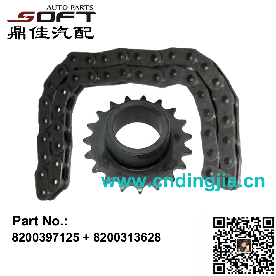 Oil Pump Chain & Pulley 8200397125 + 8200313628 For Renault K4m / K7m ...