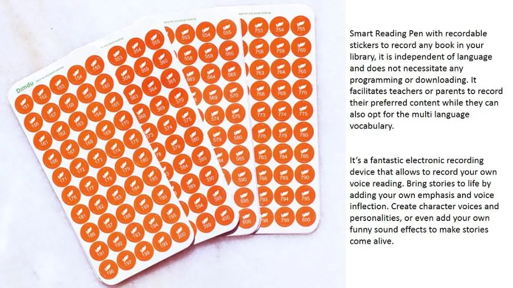 Dimdu Smart Reading Pen - Multi Functional Recordable Sticker Stickers