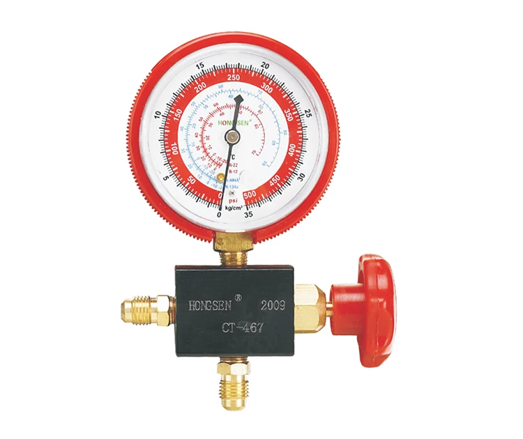 Hongsen Hs-467ah/al Manifold Pressure Gauge R134a R22 R404a R12 Adapt To Ac A/c Single Gauge 1 ...