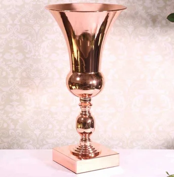 Large 50-31cm Stunning Metal Rose Gold Vase Wedding Table Centrepiece ...