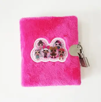 New Design Kids Popular Cartoon Fluffy Hardcover Notebook With Lock ...