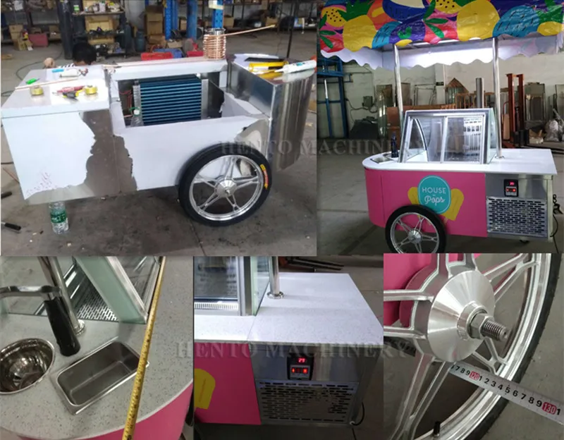 Gelato Ice Cream Cart with Wheels - Perfect for Beach & More