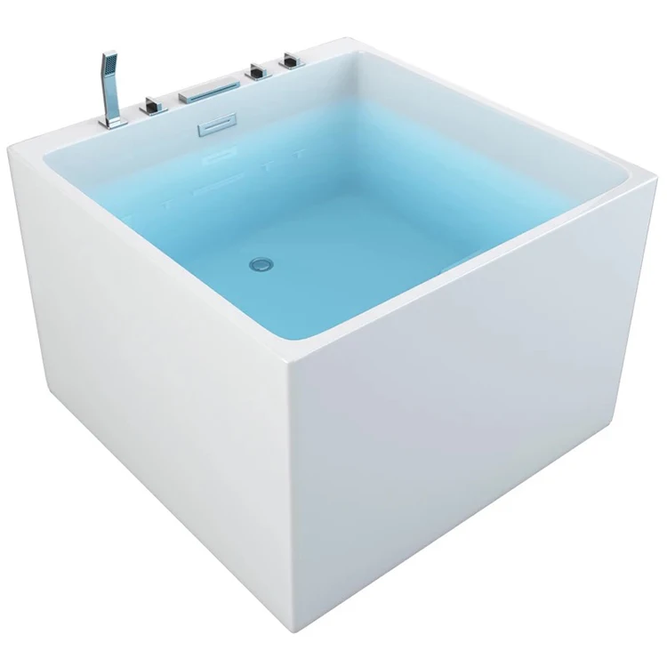 Modern White Square Hot Spa Tub - Acrylic Surface Bath Tubs