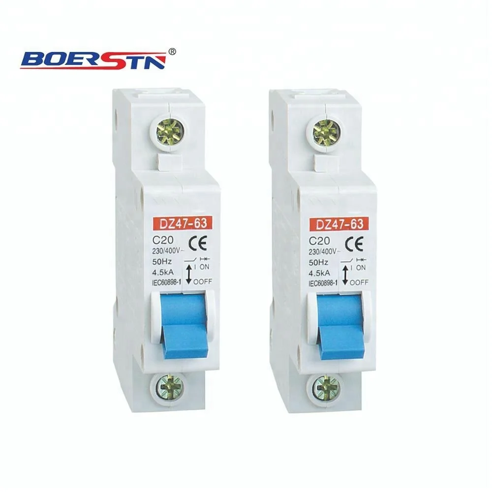 ประเภทติดตั้งบนราง Din มินิเบรกเกอร์ Mcb 1a 3a 5a 10a 16a 20a 25a 32a ...