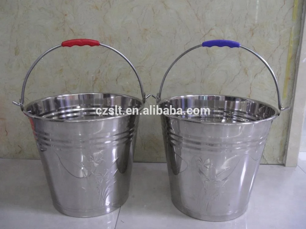 Factory Custom Garden Watering Bucket Portable Thick Metal Stainless ...