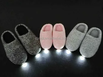 New Striped Plush Led Luminous Slipper,Led Night Light Slipper - Buy ...