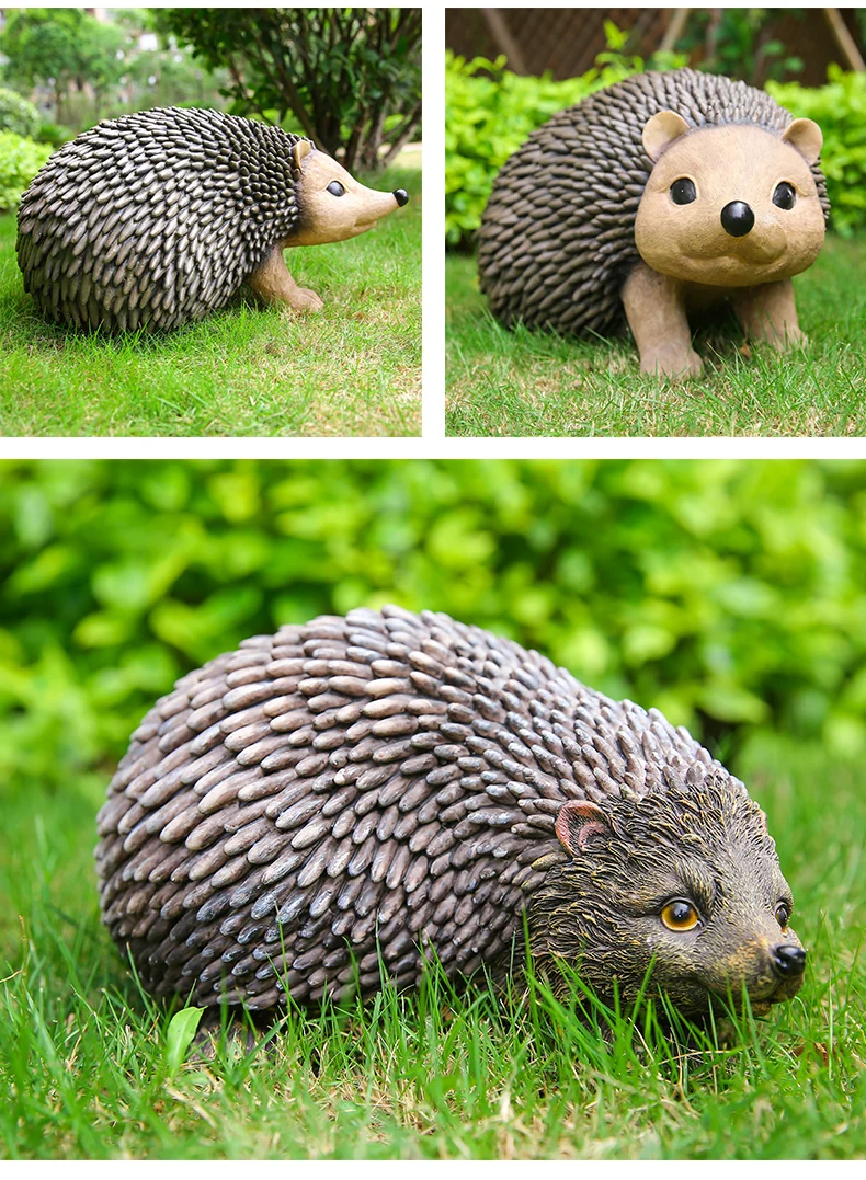 Handmade Resin Hedgehog Figurine - Perfect for Garden Decor