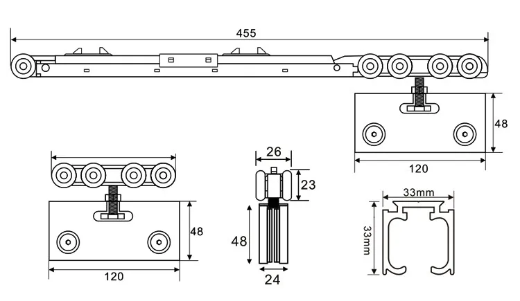 Temax Heavy Duty 8 Wheels Glass Door Double Soft Closing Wardrobe ...