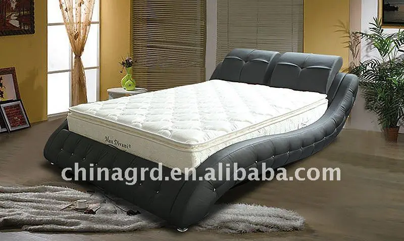Leather Bed Frame - Modern Design with Adjustable Features