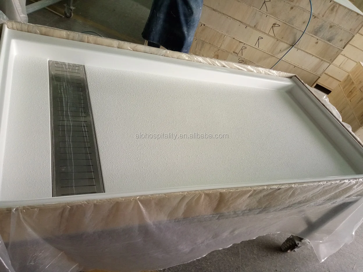 Trench Drain SS#304 Cover Textured Non-Slip Cultured Marble Cast Marble ...