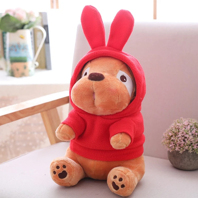 New Design Wearing Bunny Ears Plush Dog Toy Hide And Seek Stuffed ...