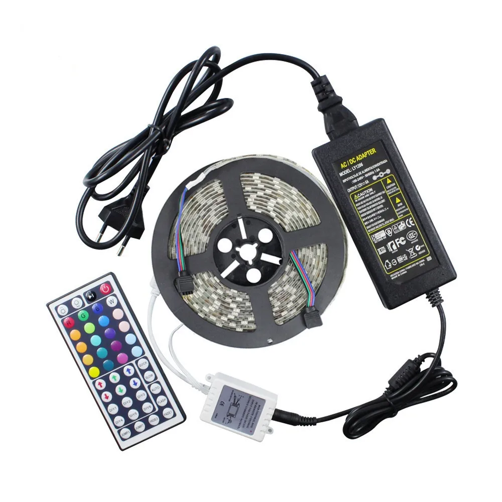 12V 60leds/m RGB LED Strip Light - IP65 Waterproof & Remote Control