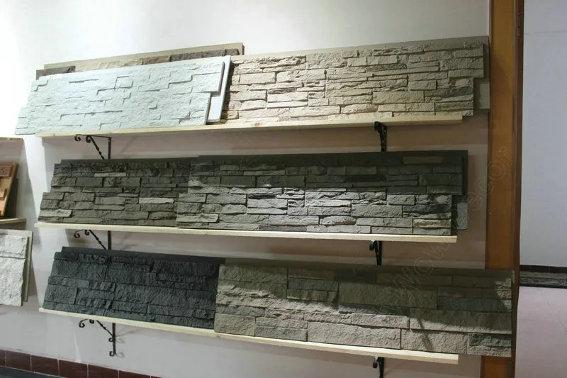 116x30 Modern Wooden Culture Brick Wall Panel Pu Rock Slab Artifical ...