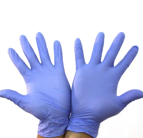 Disposable Blue Nitrile Gloves Powder Free 3.5 Gr Custom Printed Box Of ...