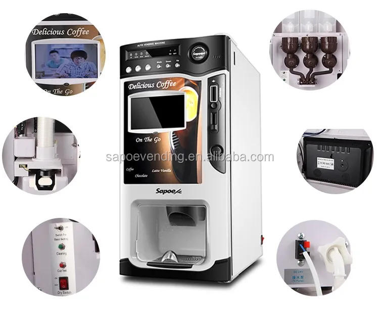 High Quality Coin Operated Coffee Vending Machine Coffee and Beverage ...