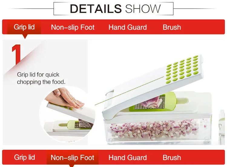 Multifunctional Manual Mandoline Kitchen Tool Plastic Hand Press Fruit ...