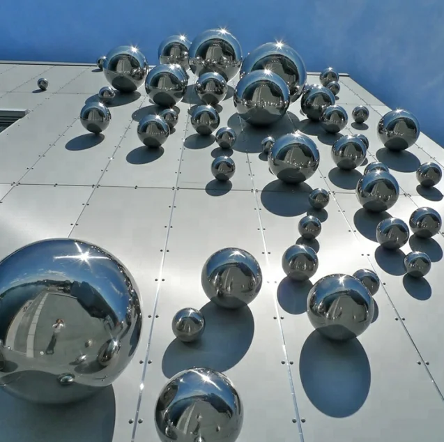 Stainless Steel Hollow Spheres - Modern Garden Decor