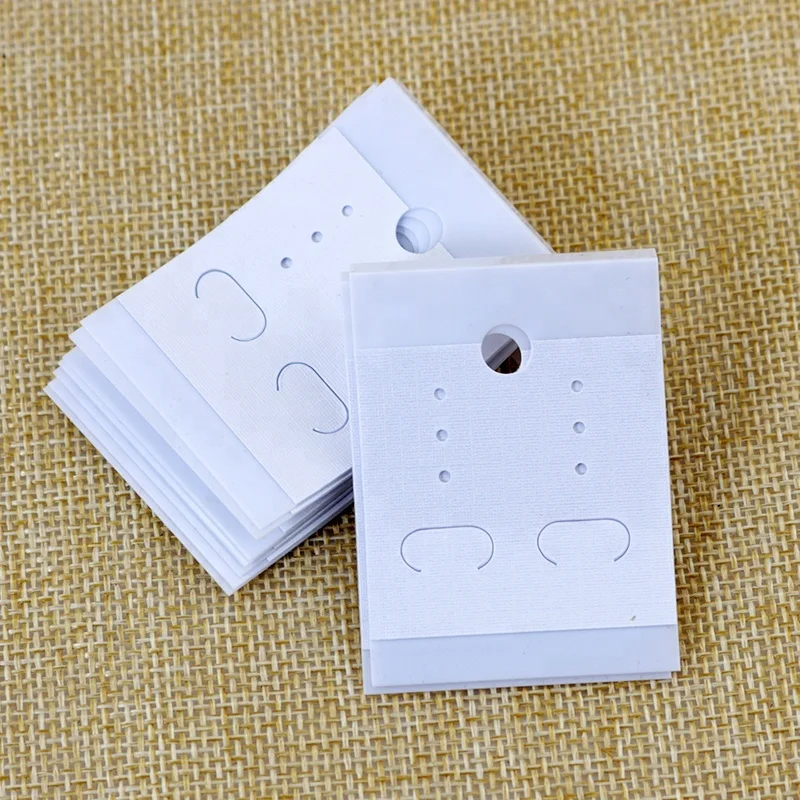 Pvc040 White Blank Plastic Ear Hooks Custom Earring Display Cards ...