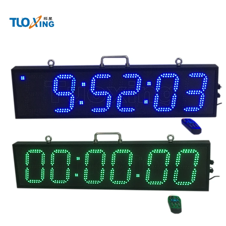 Portable 6\" 6-Digit Marathon Outdoor Double Sided Station Clock with ...