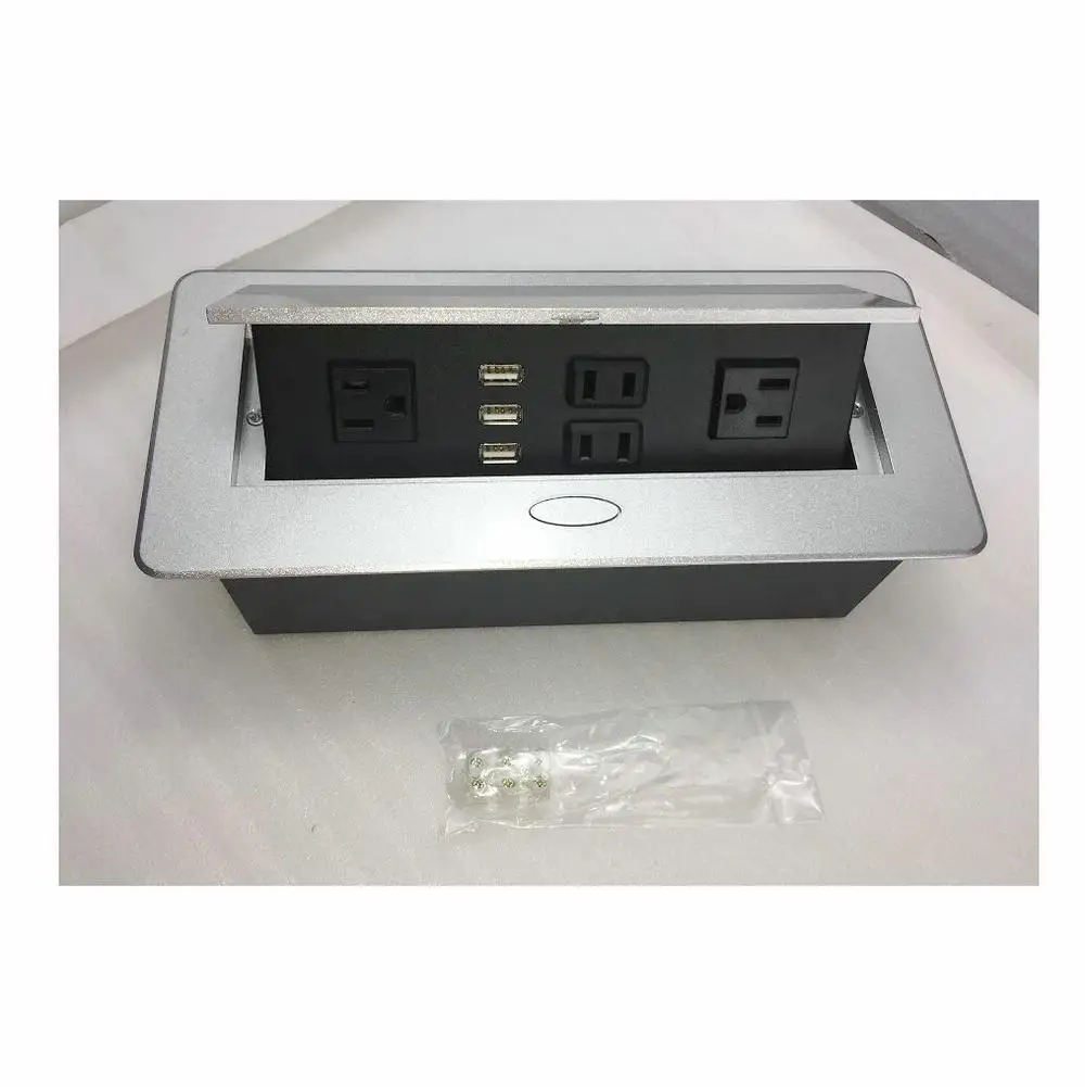 Office Workstation Wire Box Aluminium Cable Entry Cover Rectangular ...