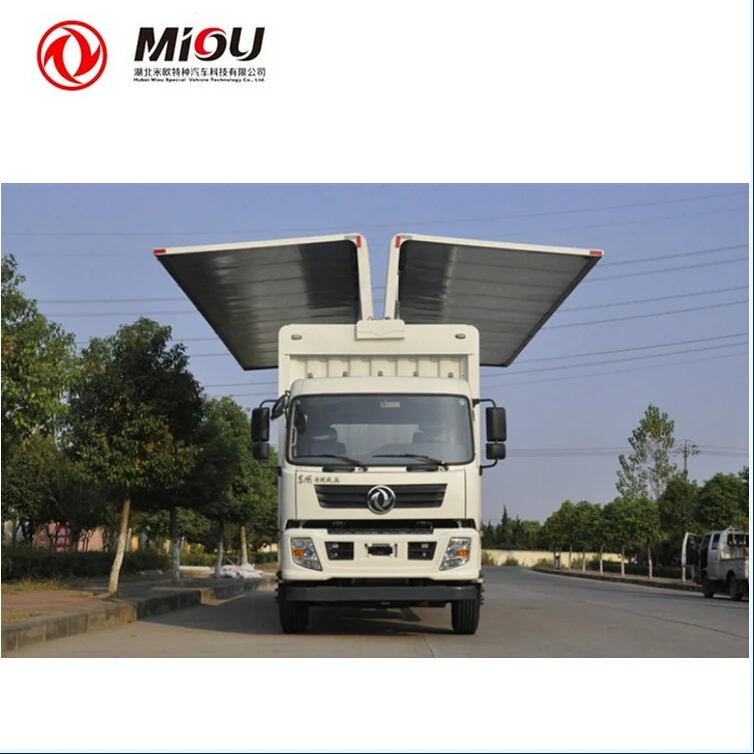 Dongfeng 180 hp wing opening van 4X2 wing opening Box Cargo truck for ...