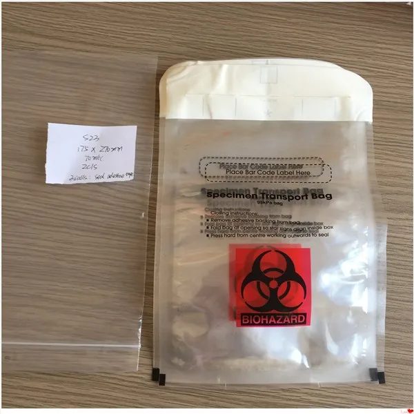 LDPE Biohazard Specimen Ziplock Bags for Hospital Blood Collection Tube ...