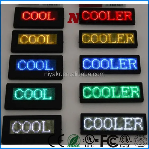 Usb Rechargeable Programmable Electronic Mini Scrolling Name Led Badge ...