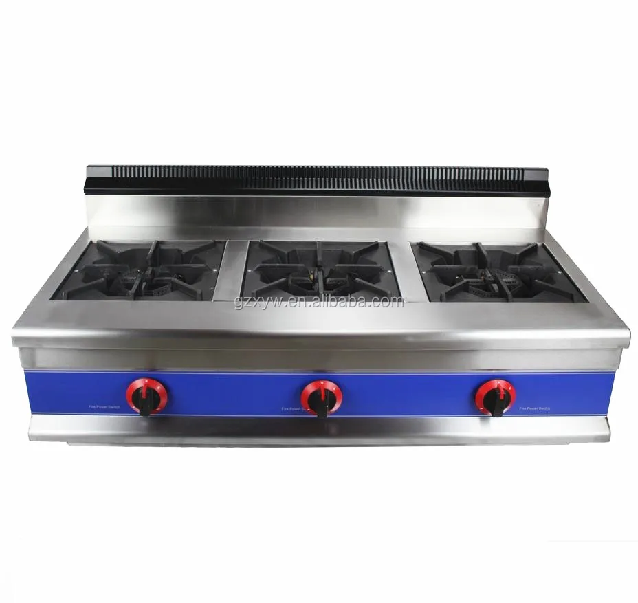 Commercial Stainless Steel Restaurant Equipmet 3 Burner Horizontal ...
