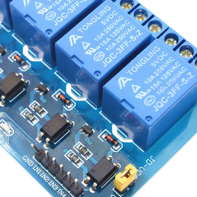 Arduino 5V 4-Channel Relay Module With Optocoupler - For Arduino ...