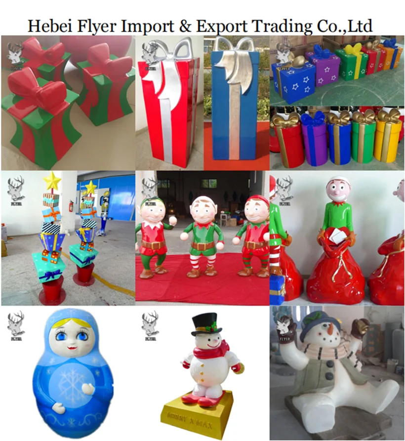 Wholesale Holiday Decor Resin Art Gift Christmas Cartoon Large Fiberglass Life Size Elves Statue ...