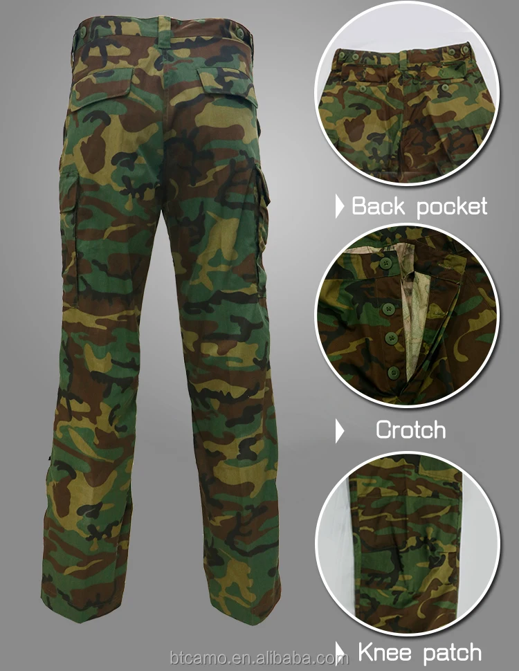 Woodland Camouflage Fabric for BDU Uniform - Durable & Stylish