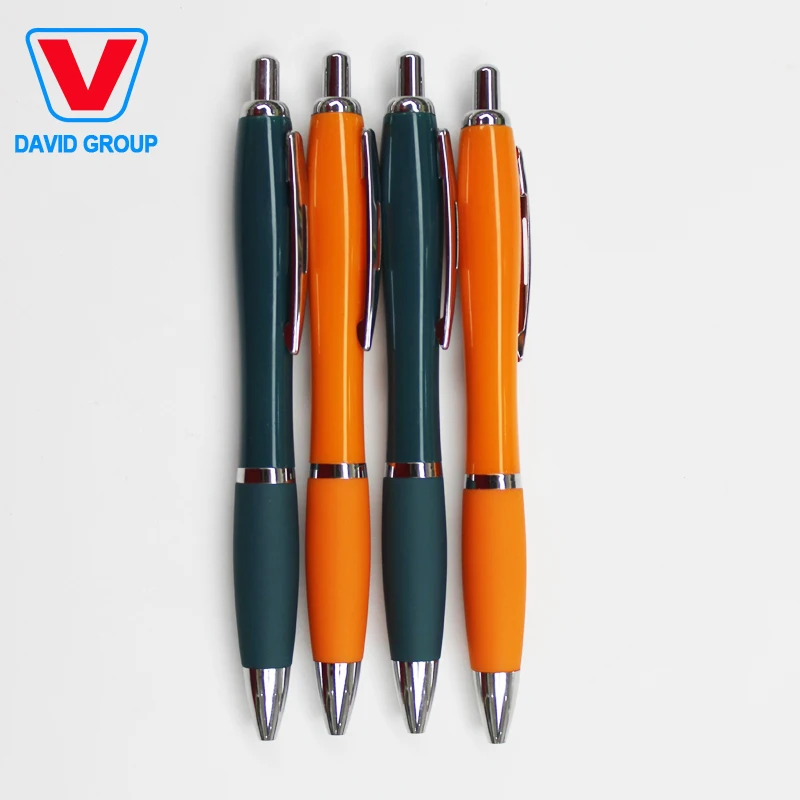 Custom Plastic Rubber Coated Click Writing Ballpoint Pens Giveaway ...