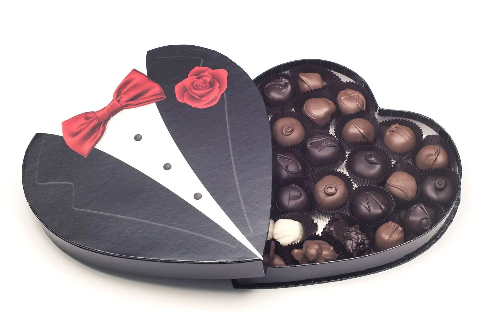 Wholesale Romantic Chocolate Packaging Box Empty Heart Shaped Paper ...