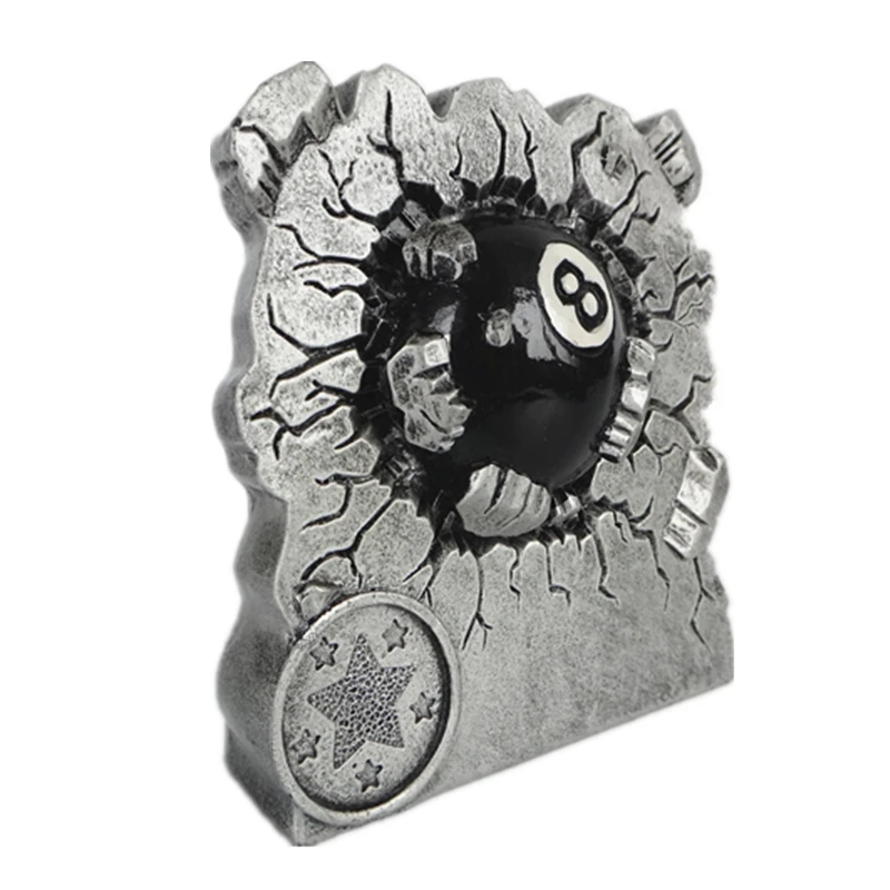 Resin 8 Ball Billiards Trophy - Handmade Snooker Award