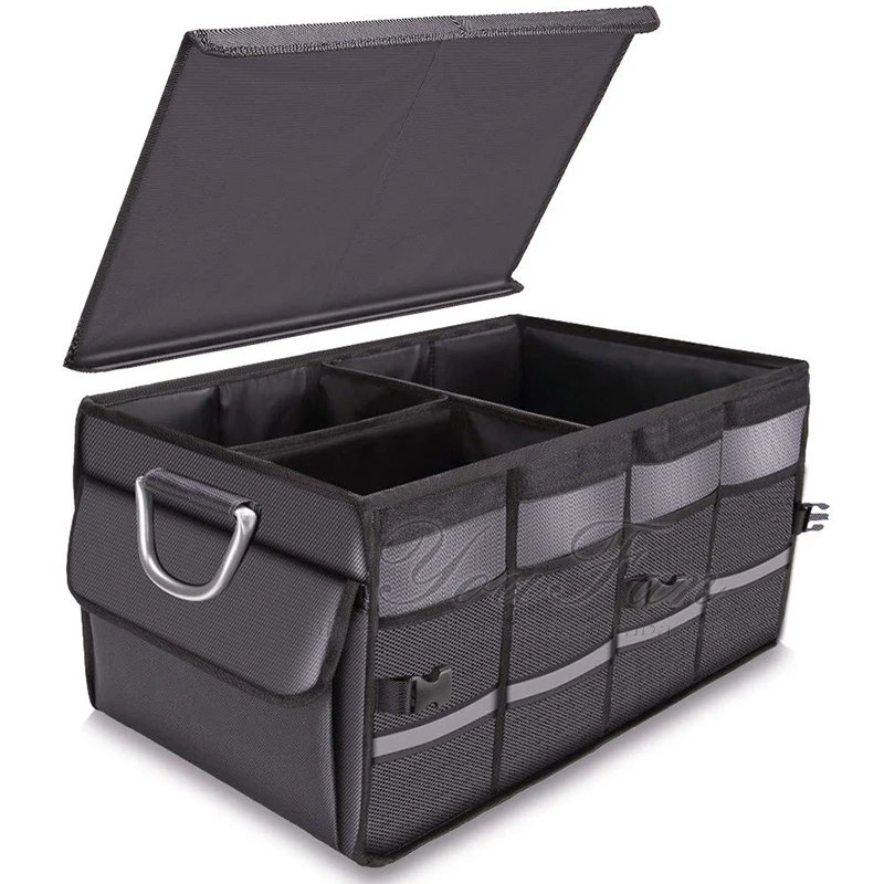 Large Collapsible Multi Compartment Folding Trunk Organizer Car Storage ...