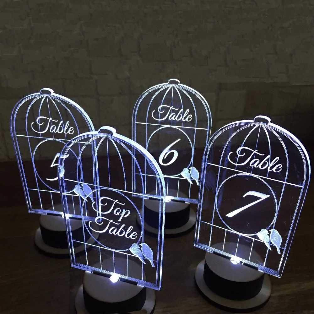 Bird Cage Design Acrylic Table Numbers, Acrylic Wedding Table Numbers ...