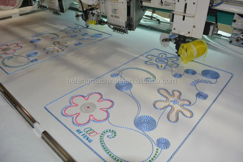 Multi Head Mixed Flat Coiling Cording Sequin Beading Embroidery Machine ...