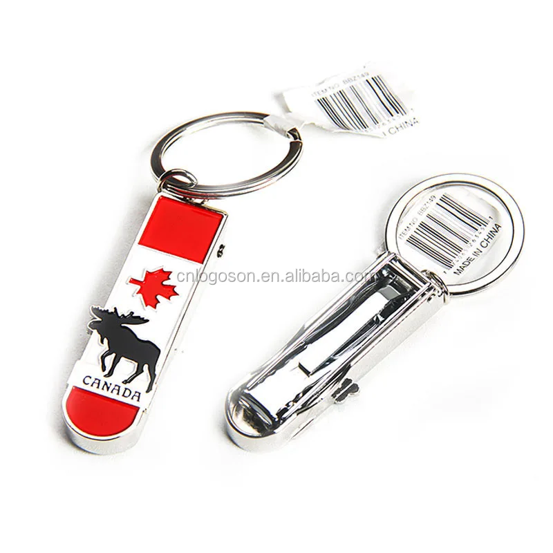 Newest Styles Custom Functional Nail Cutter Key Chains Canada Souvenir ...