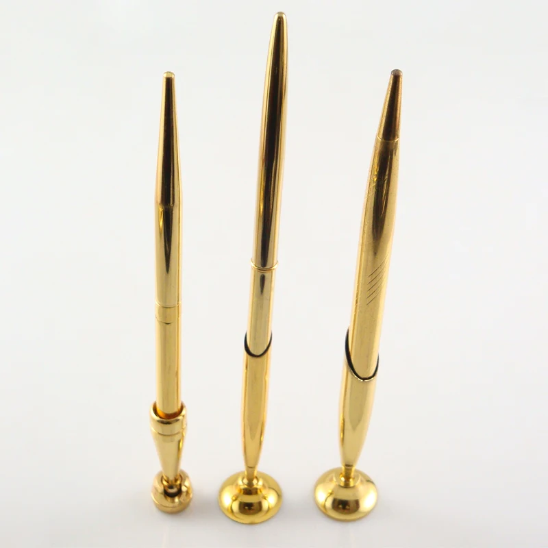 Golden/silver Metal Desktop Pen Stand - Lustrous Chrome