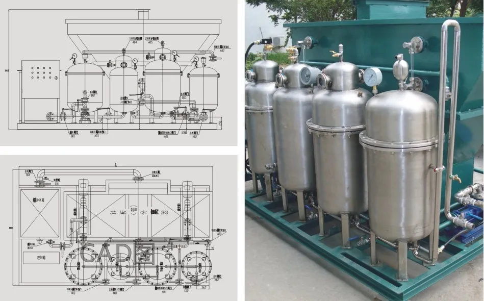 5m3/h DAF Unit Treatment Oil Sludge Separator Compact Water Treatment ...