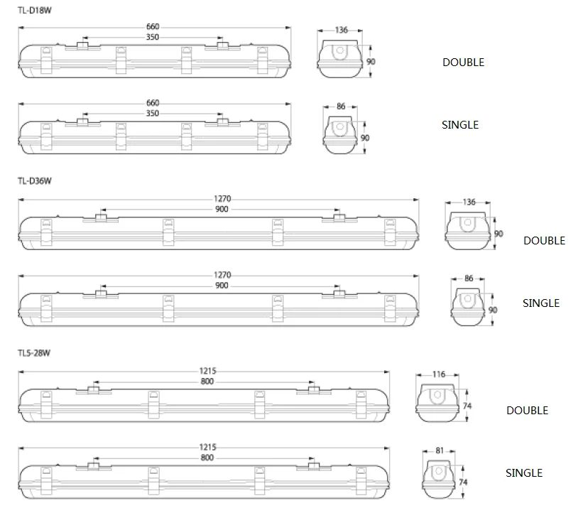 Philips TCW060 C 2xtl-D36w HF 220V - Reliable Tri-Proof Lighting