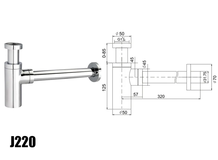 Brass Black Siphon Basin Bottle Trap Wash Basin Siphon for Bathroom ...