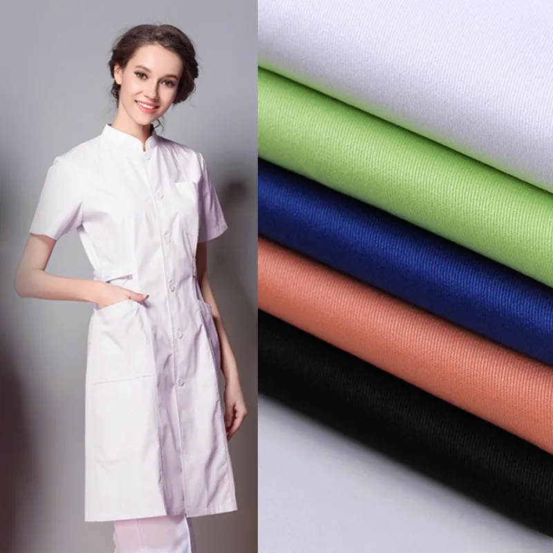 Hospital Nurse's Uniform Fabric TC Poplin Woven Plain Dyed Stretch ...