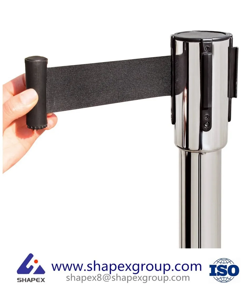 Bank Line Divider Crowd Control Barrier Post Black Queue Stand ...