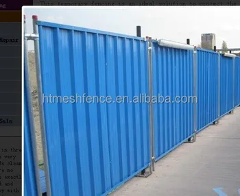Site Portable Steel Hoarding Fencing System Solid Steel Hoarding ...