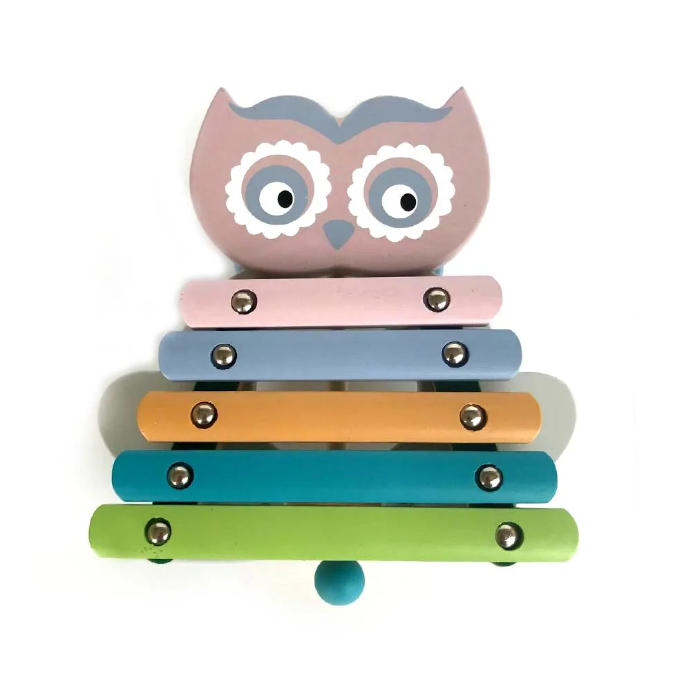 Preschool Musical Certificated Animal Owl Wooden Xylophone Toy For ...
