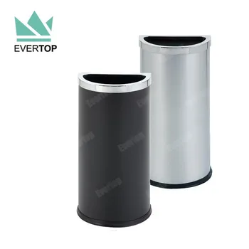 Db-51o Wall Corner Half Round Stainless Steel Trash Can Bin Waste Flat ...