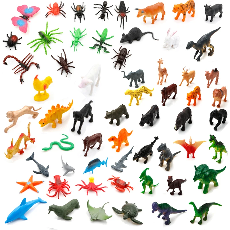 Plastic PVC assorted animals mini toy for vending machine wild animals ...