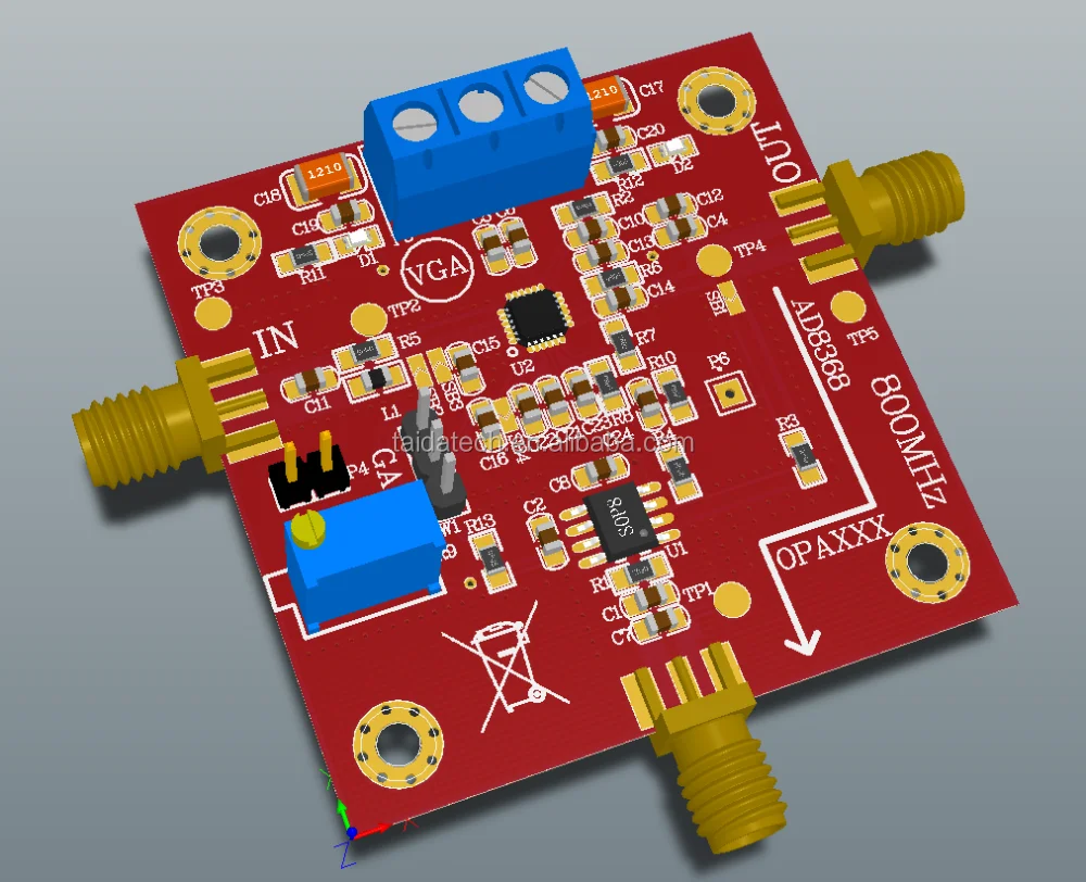 带agc检测器的taidacent 800mhz Ad8368模拟线性db Vga放大器可控增益放大器无线电线性放大器 - Buy Vga,Ad8368,无线电线性放大器 Product on ...
